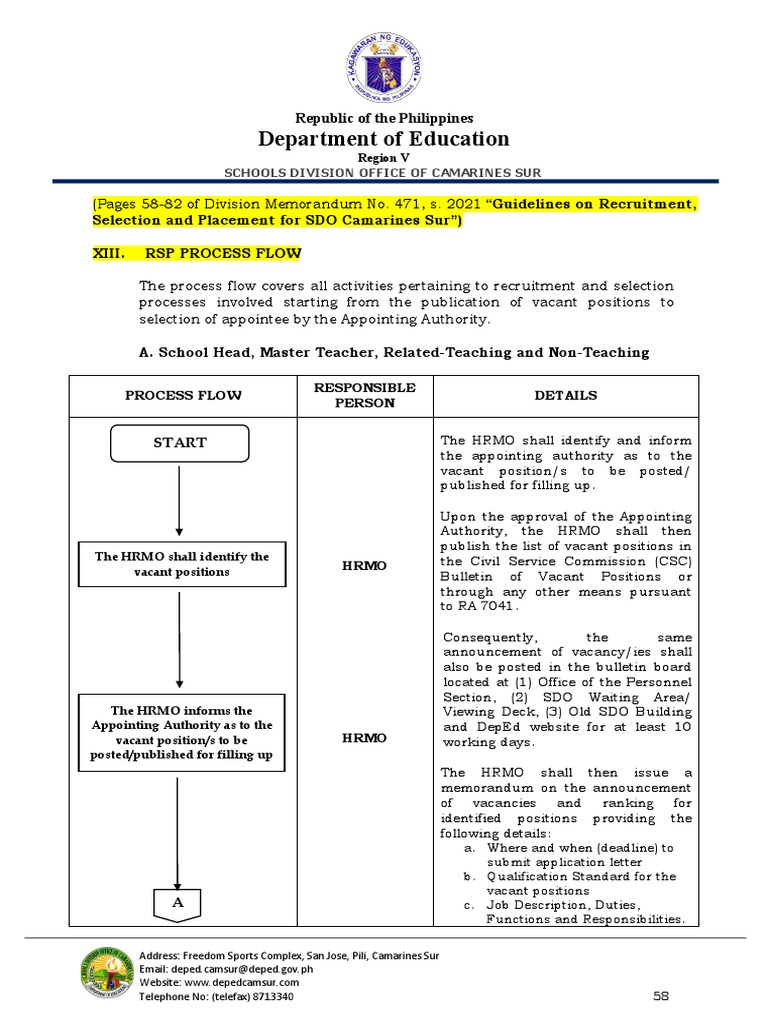 A. School Head Master Teacher Related-Teaching and Non-Teaching | PDF ...
