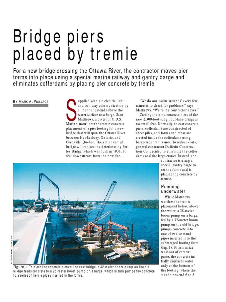 Concrete Construction Article PDF - Bridge Piers Placed by Tremie | PDF ...