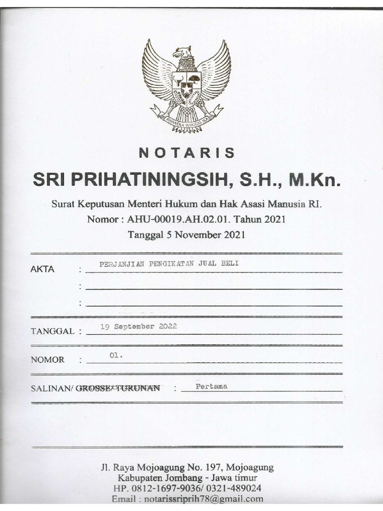 Perjanjian Pengikatan Jual Beli | PDF