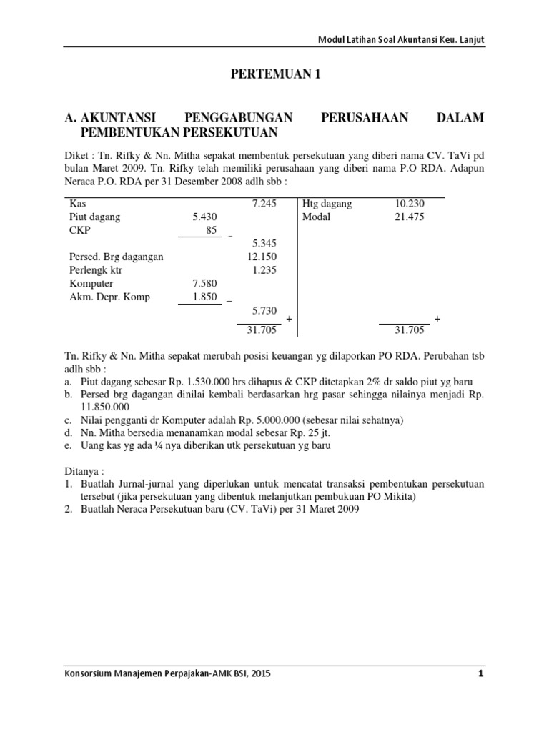 Jurnal Akuntansi Persekutuan CV. TaVi | PDF | Bisnis | Pengelolaan Keuangan & Uang