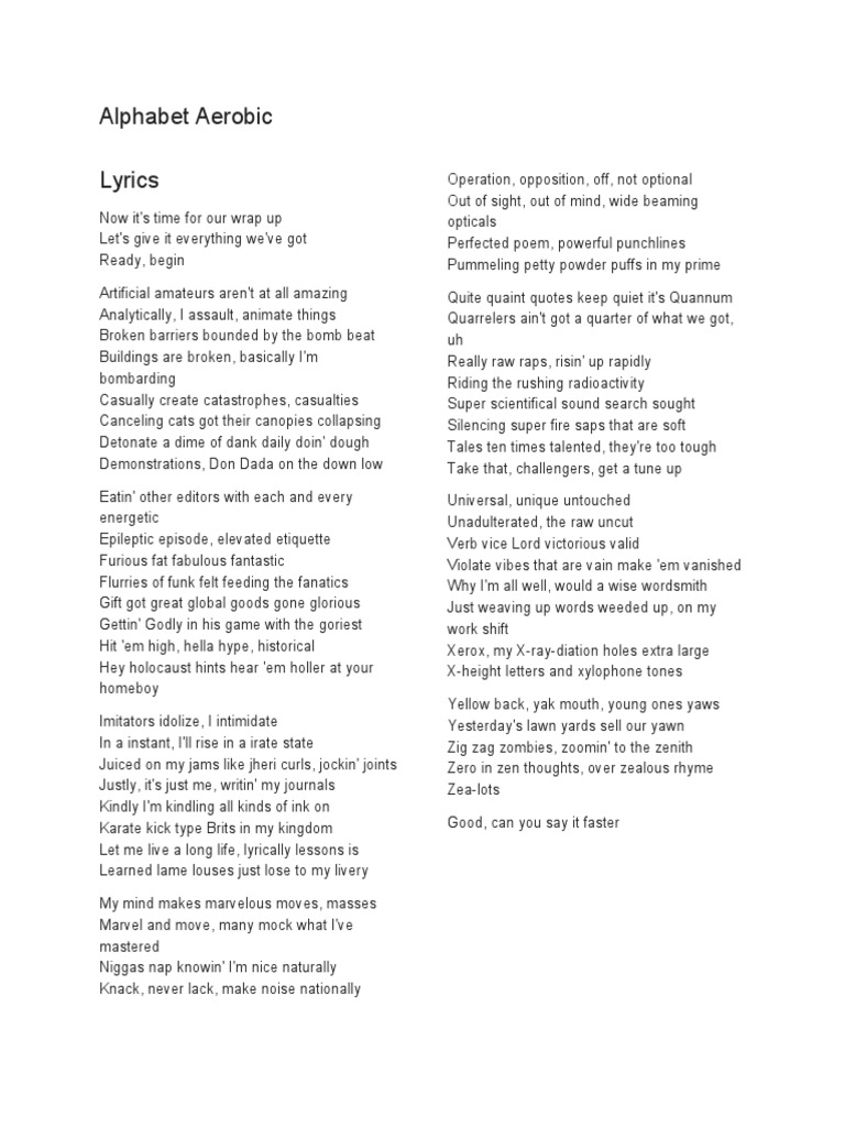 Alphabet Aerobic | PDF