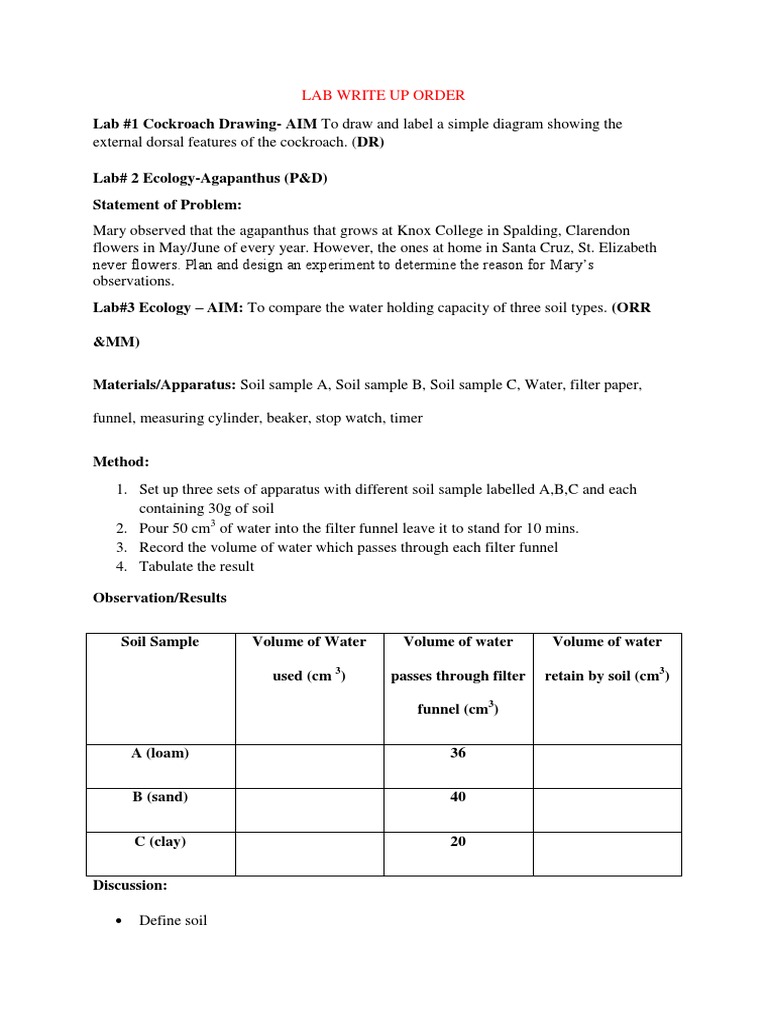 Grade 11 Bio Lab Write Up and Results | PDF | Water | Fingerprint