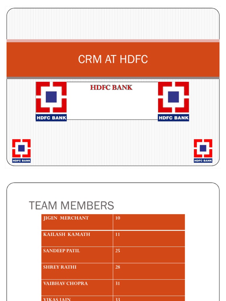CRM at HDFC | Download Free PDF | Customer Relationship Management ...
