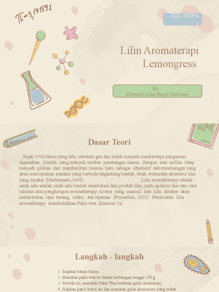 18 - PPT Lilin Aromaterapi Lemongress - Niswatul Aulia Hayik Sabkhana - XII-MIPA 1 - Niswatul ...
