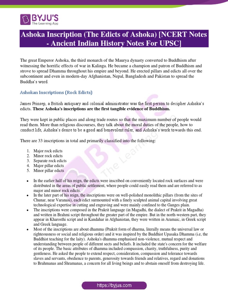 Ashokan Inscriptions | PDF | Ashoka | Indian Religions