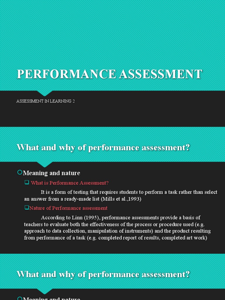 Performance Assessment | PDF | Educational Assessment | Education Theory