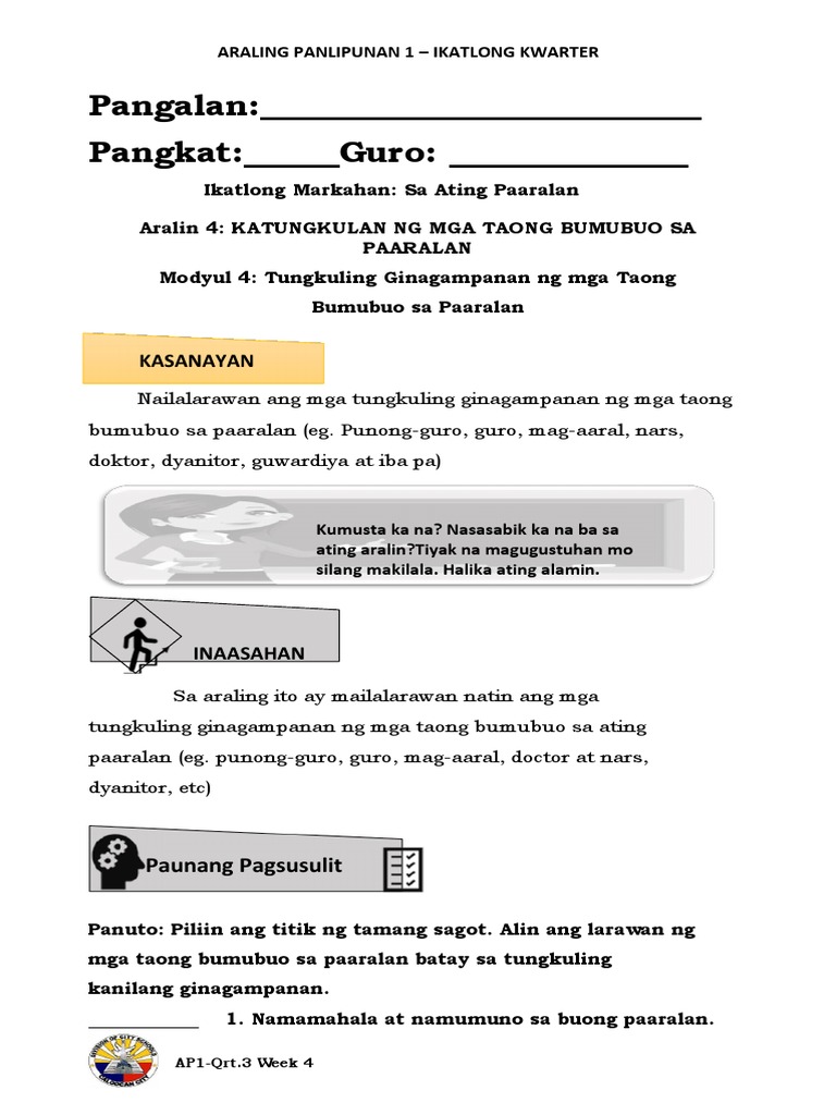 AP 1 Q3 Week 4 | PDF