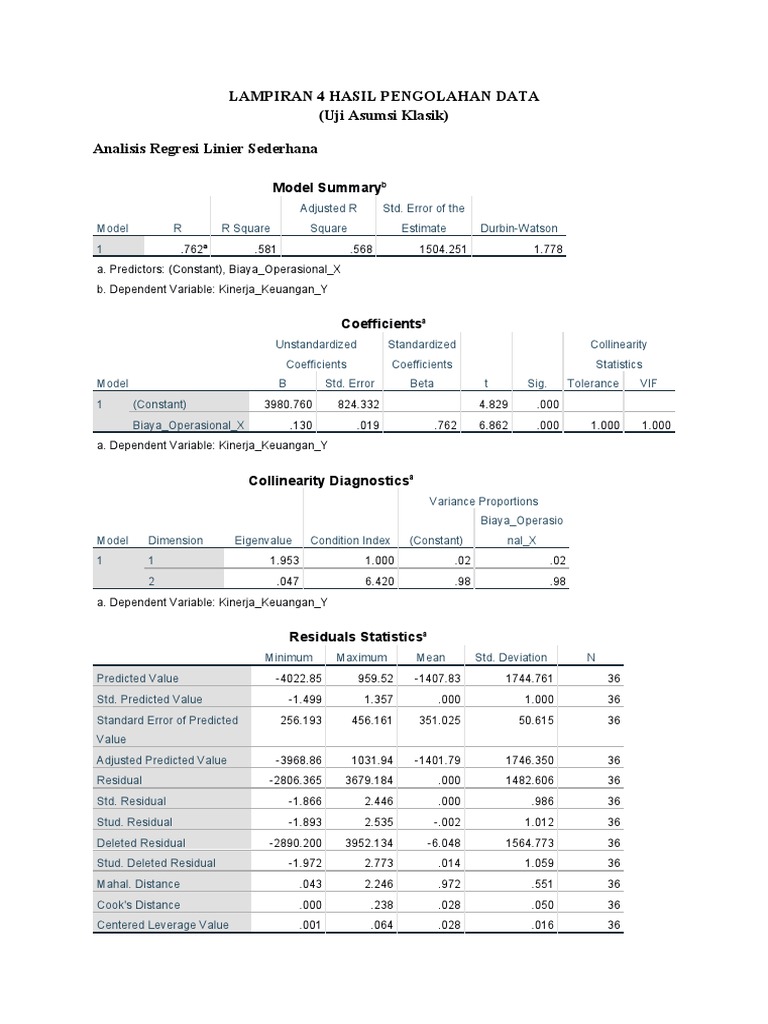 Simple Linear Regression Analysis | PDF | Errors And Residuals | Statistics