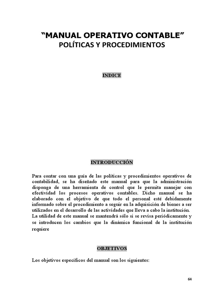 Manual Operativo | PDF | Contabilidad | Presupuesto