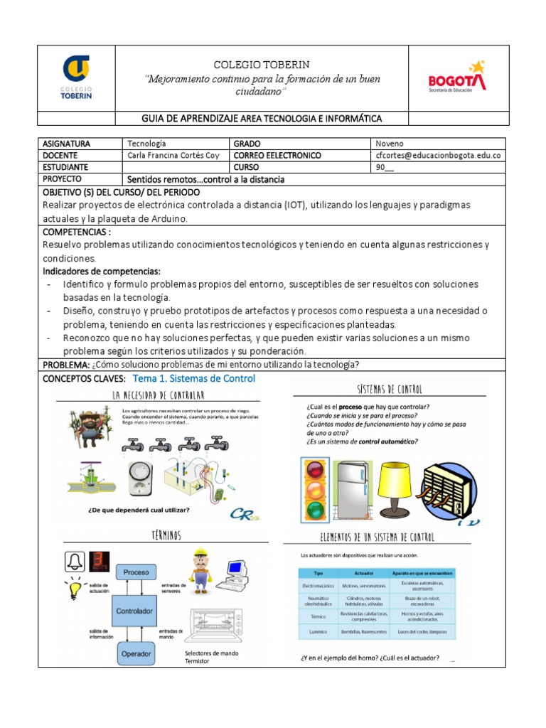 Grado 9 Tecnologia Tercer Bimestre 2022 | PDF | Arduino | Hardware de ...