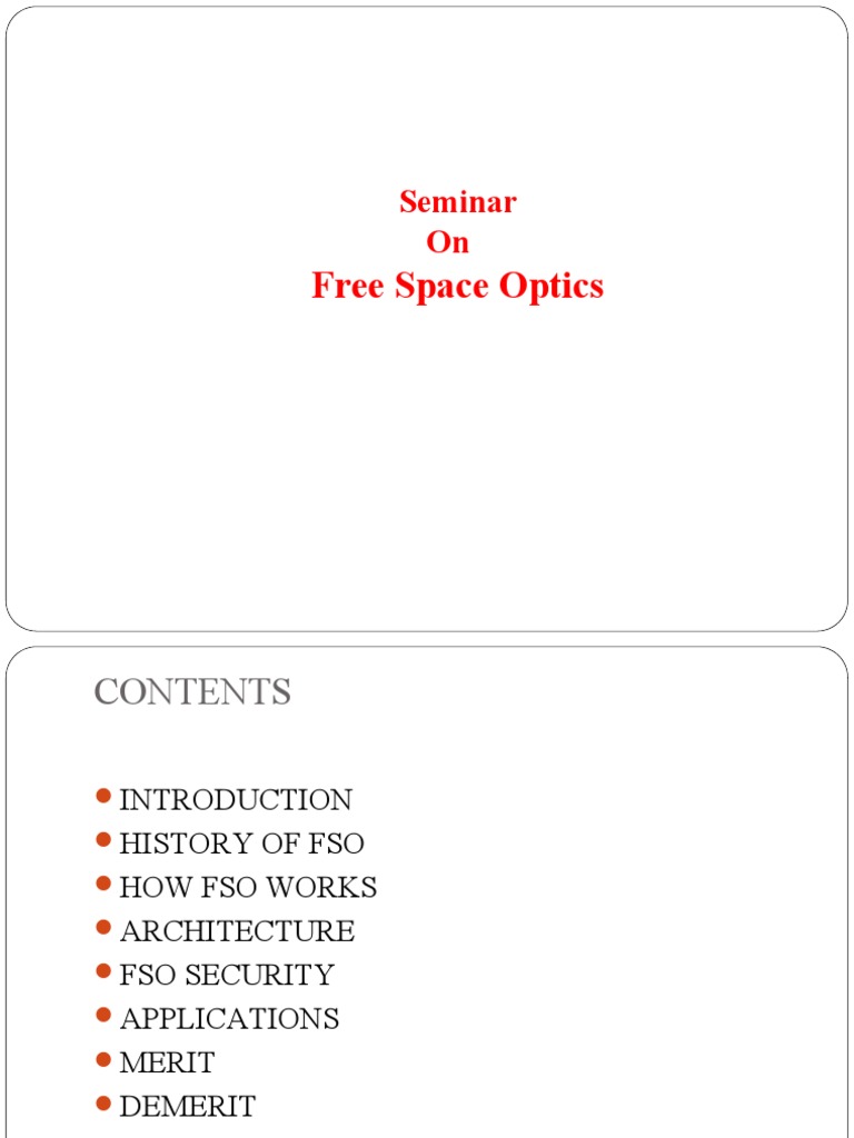Ece Free Space Optics | PDF | Infrared | Optics