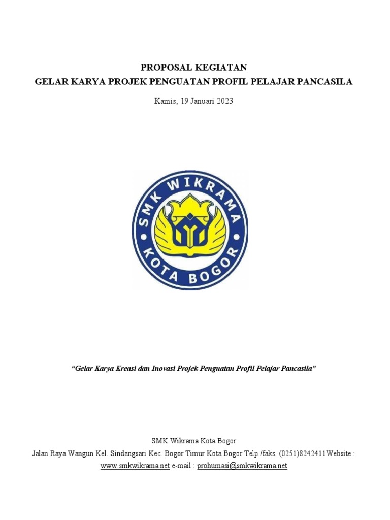PROPOSAL KEGIATAN Gelar Karya p5 | PDF