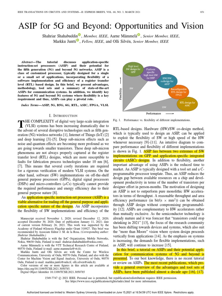 ASIP For 5G and Beyond Opportunities and Vision | PDF | Orthogonal ...