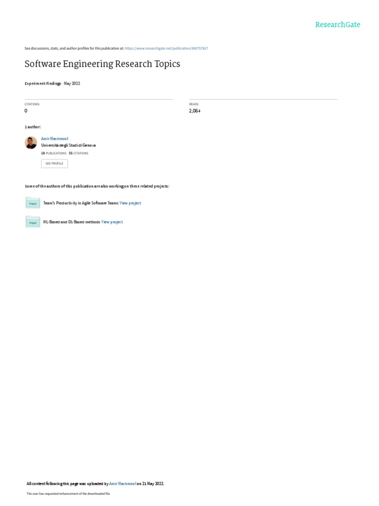 Software Engineering Research Topics | PDF | Software | Software ...