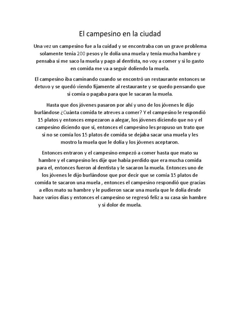 El campesino y su dilema en la ciudad | PDF