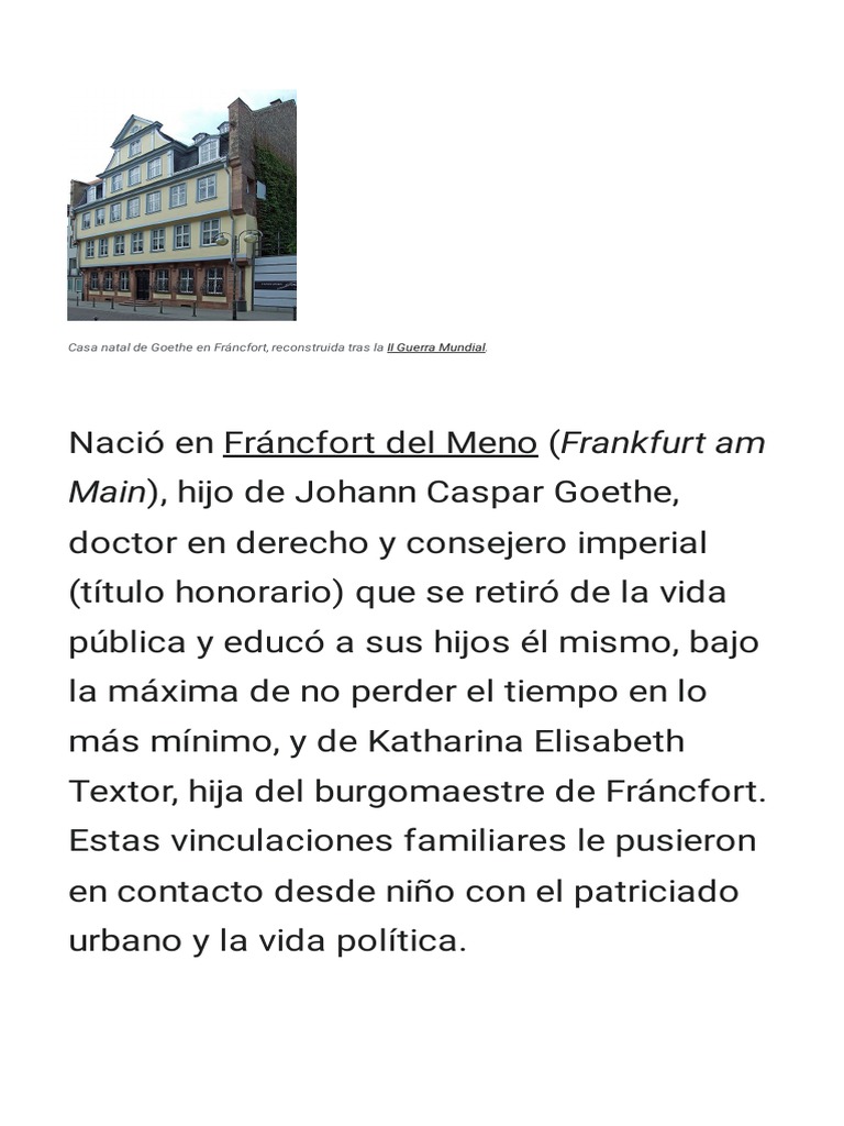 Johann Wolfgang Von Goethe - Wikipedia, La Enciclopedia Libre | PDF ...