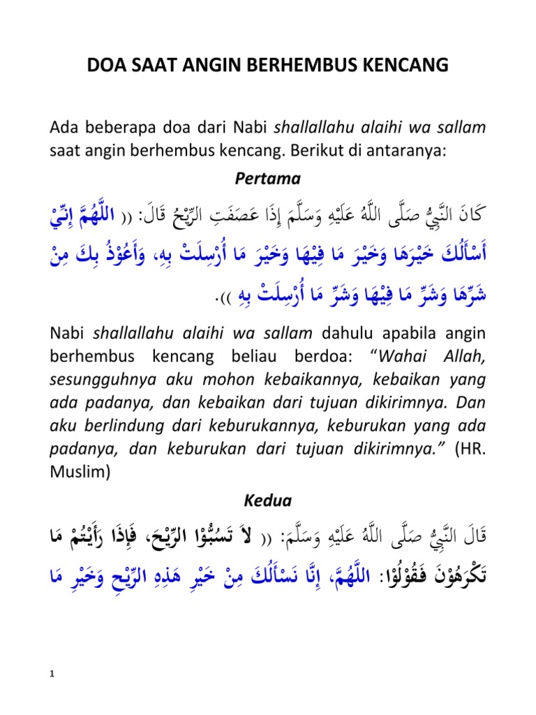 Doa Angin Kencang | PDF | Agama & Spiritualitas
