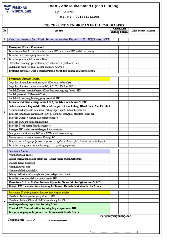 5 - Check List Mendirikan HD | PDF