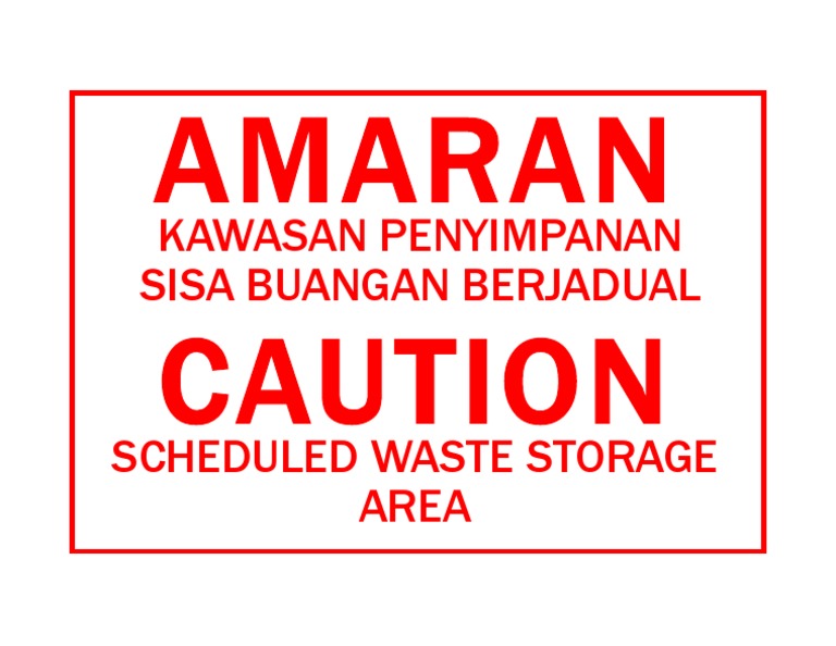 Scheduled Waste Storage Signage | PDF