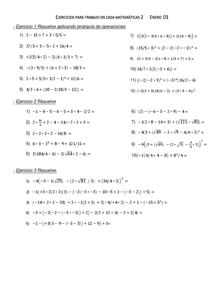JABD Ejercicios Mate G8B3ENE01.1 | PDF | Matemáticas