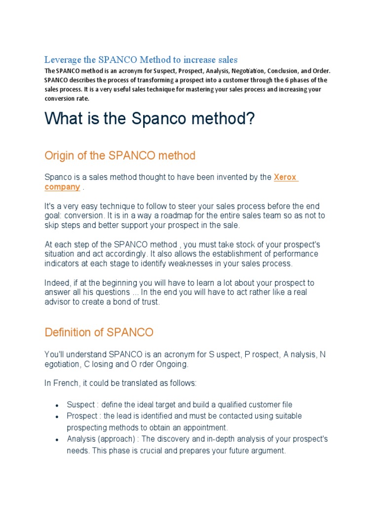 SPANCO | PDF | Sales | Customer