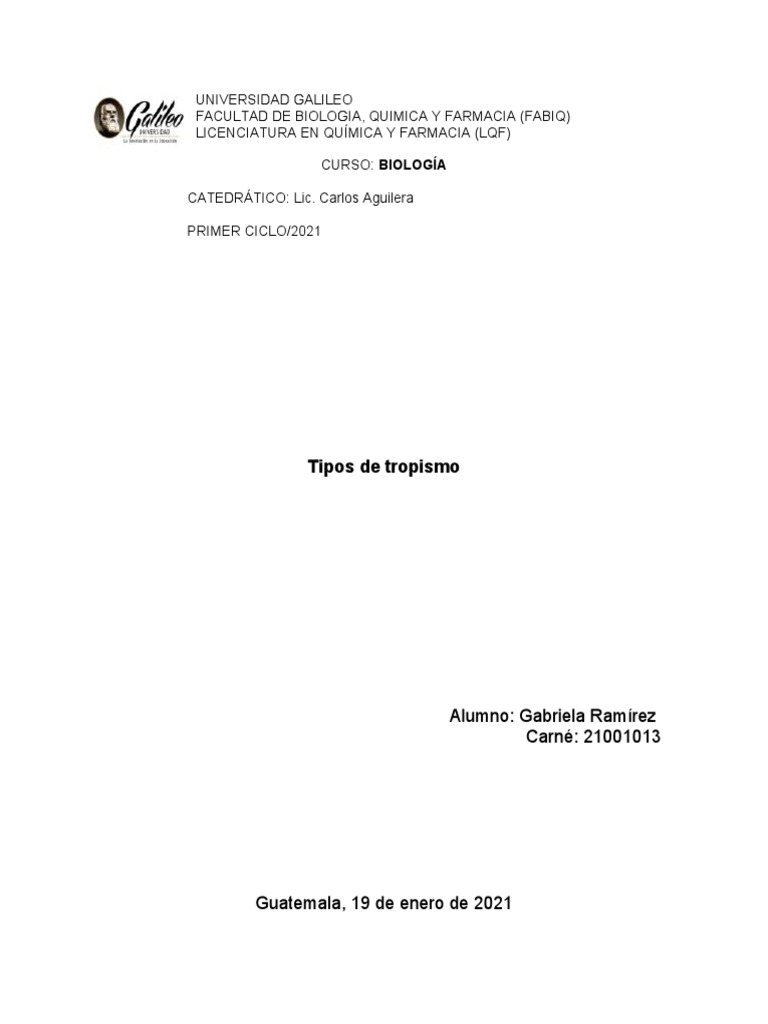 Tipos de Tropismos en Plantas | PDF | Raíz | Plantas