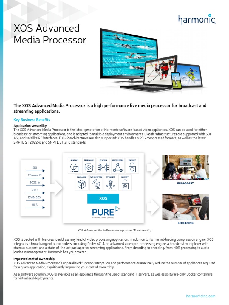 Harmonic XOS Advanced Media Processor | PDF | Data Compression ...