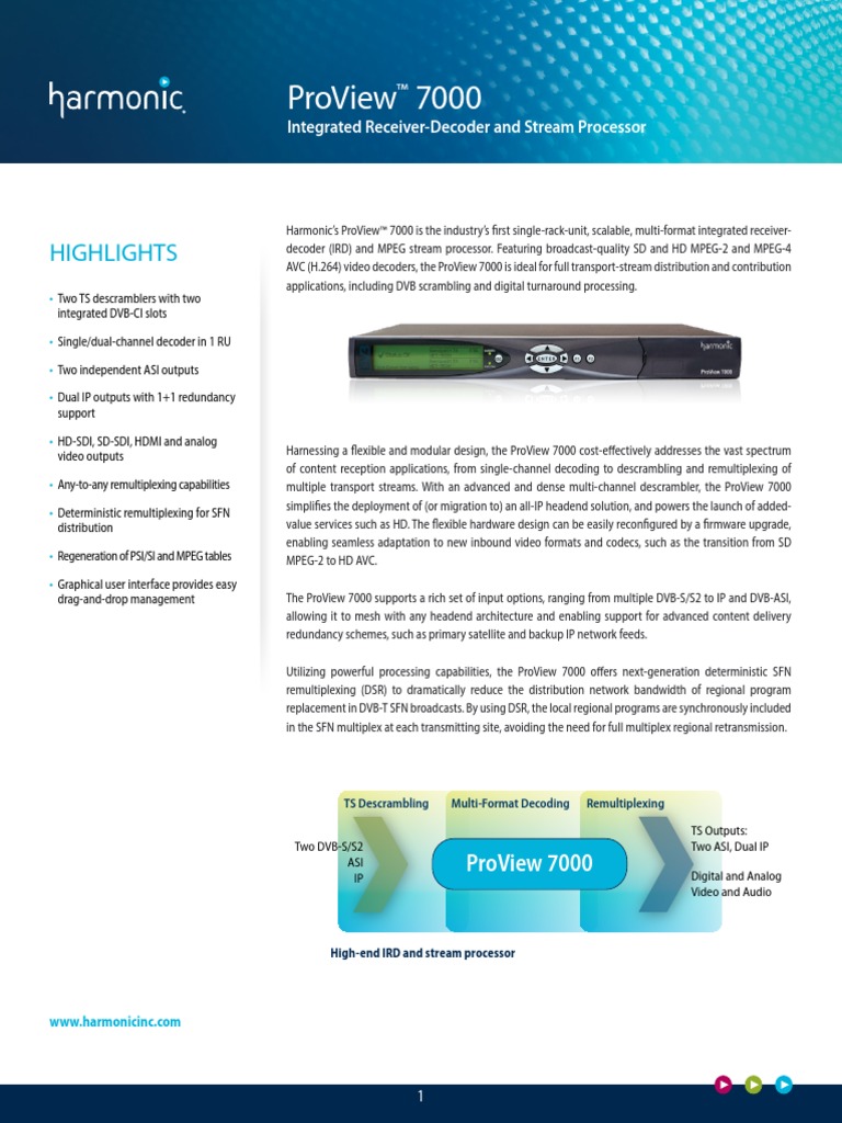 ProView7000 Datasheet | PDF | Video | Computer Engineering