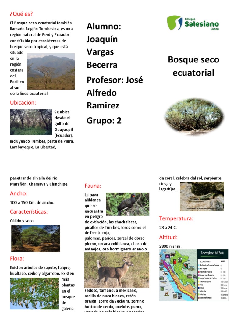 Bosque Seco Ecuatorial | PDF | Ciencias de la Tierra | Biogeografia