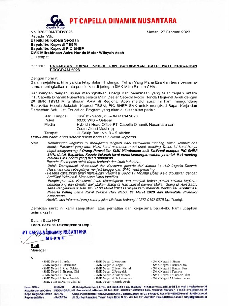 Surat Undangan Raker | PDF