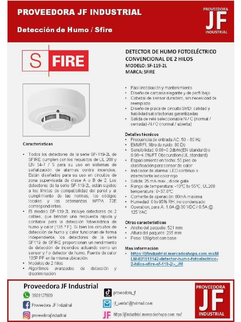 SFIRE SF-119-2L // Proveedora JF Industrial | PDF