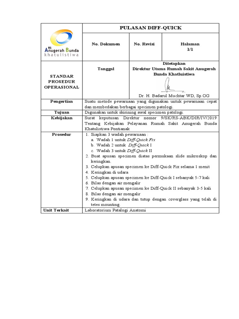 Spo Pewarnaan Diffquick Pdf