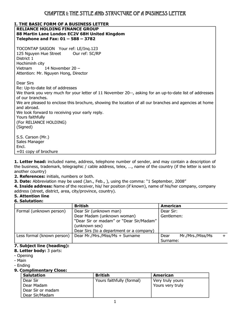 Handout 1 Structure Layout and Style | PDF | Madam | Linguistics