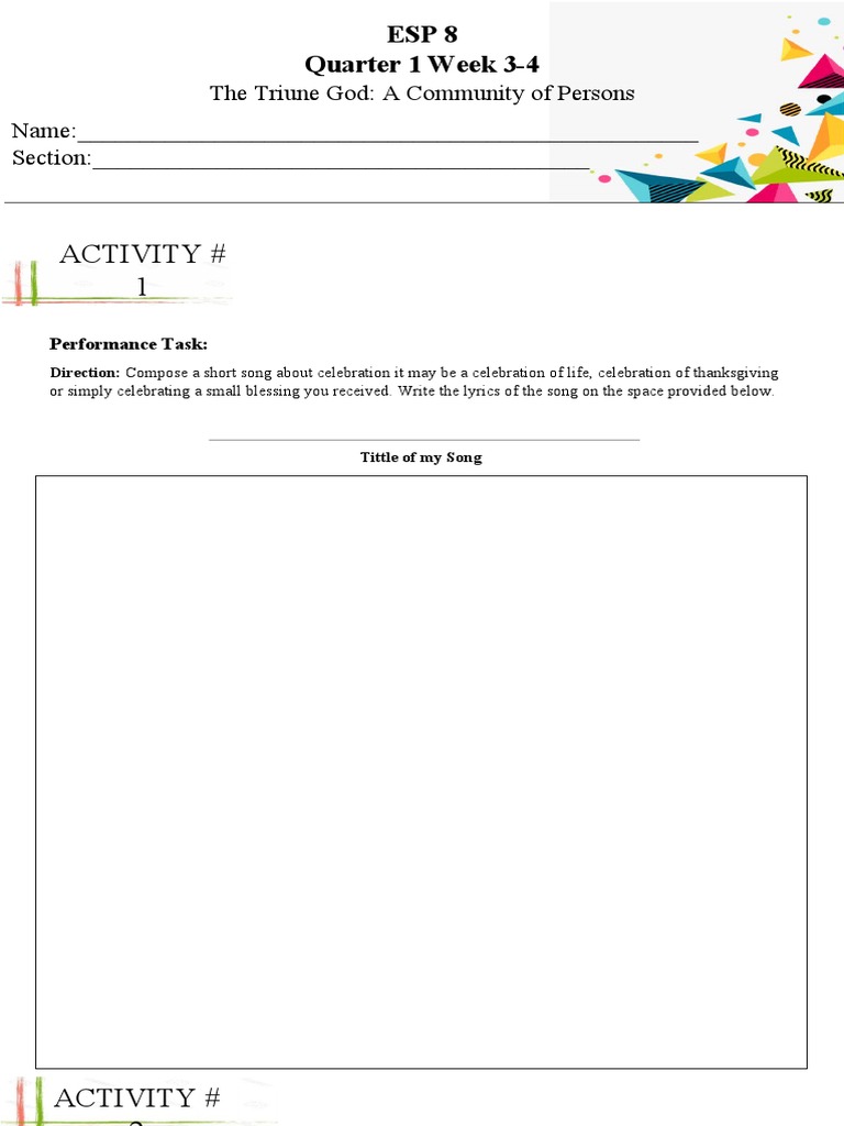 ESP 8 Quarter 1 Week 3-4 | PDF
