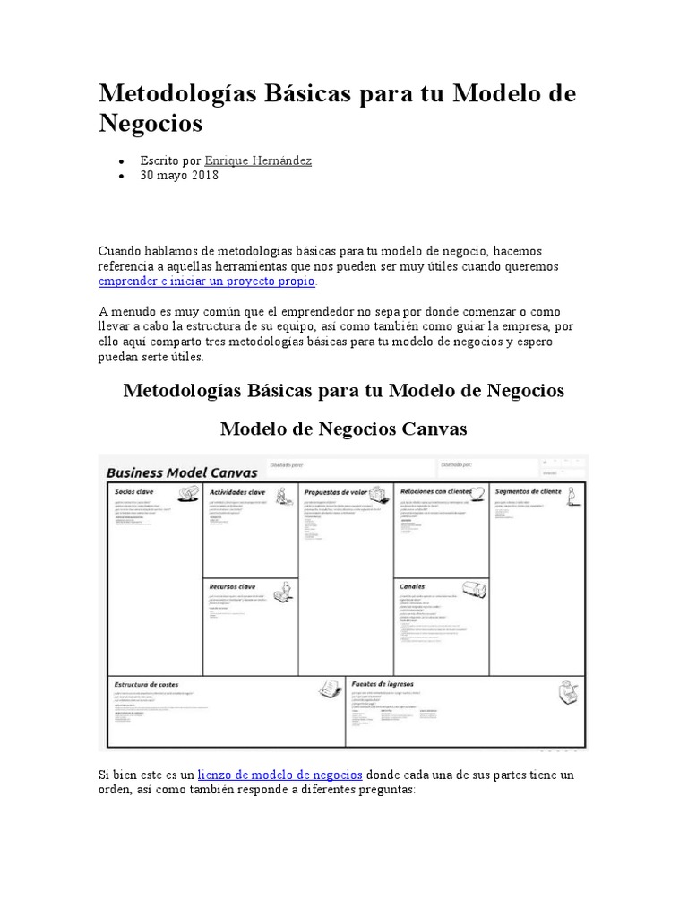 Metodologías Básicas para Tu Modelo de Negocios-Ejm | Descargar gratis ...