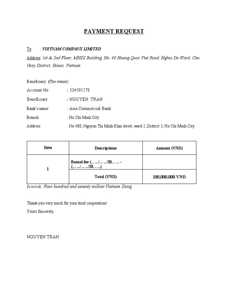 Payment Request | PDF