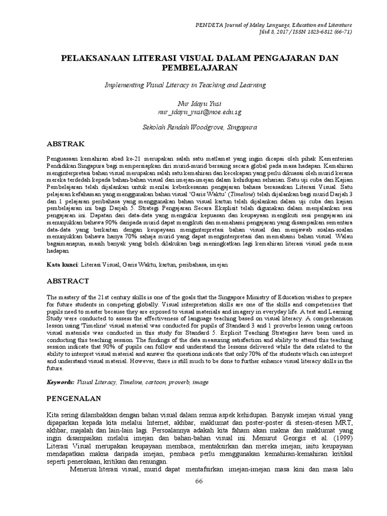 Pelaksanaan Literasi Visual Dalam Pengajaran Dan Pembelajaran | PDF