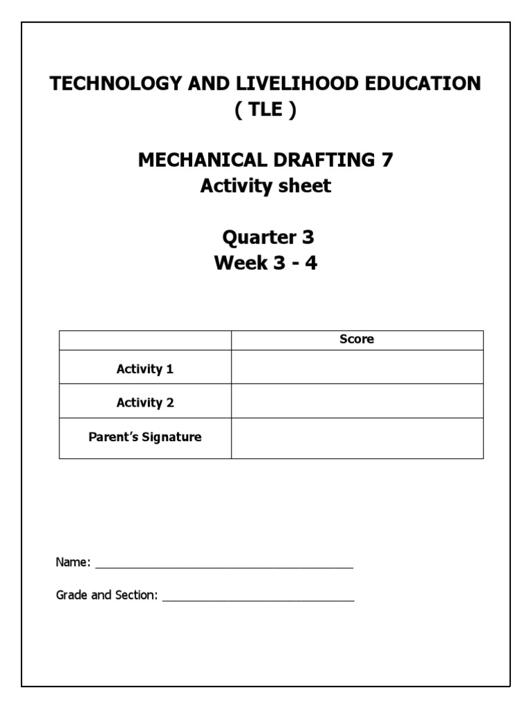 Week 3-4 TLE - AS in MECHANICAL DRAFTING | PDF | Technical Drawing | Tools