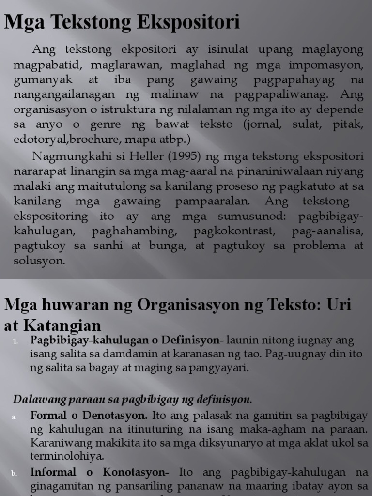 Ang Tekstong Ekspositori | PDF