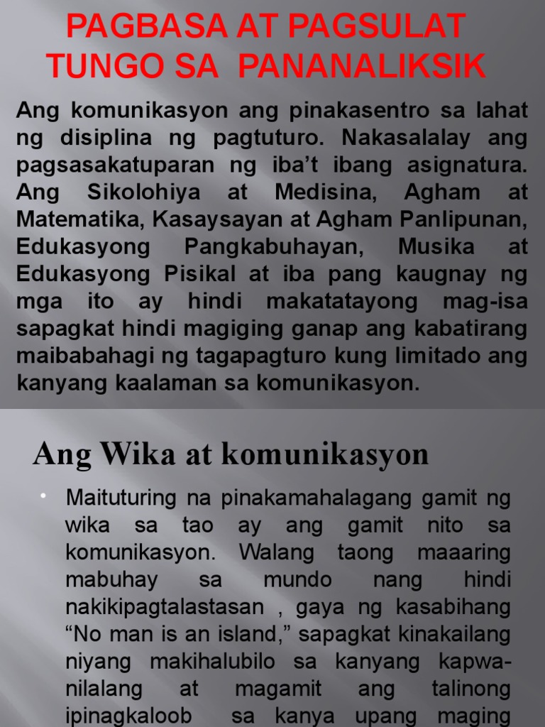 Pagbasa at Pagsulat Tungo Sa Pananaliksik | PDF