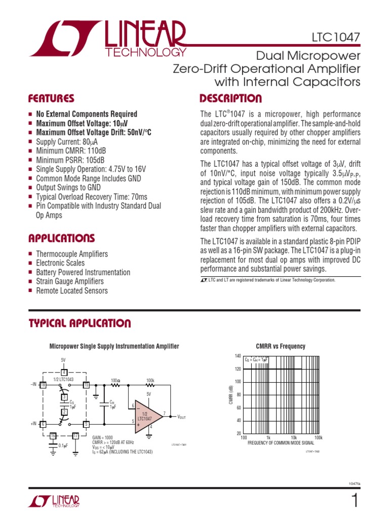 1047 Fa | PDF | Amplifier | Operational Amplifier