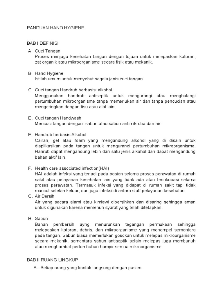 PANDUAN HAND HYGIENE | PDF
