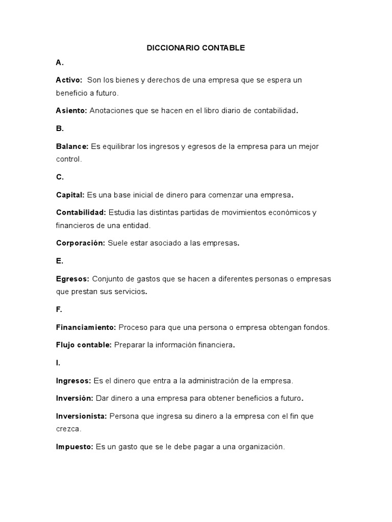 Diccionario Contable | PDF