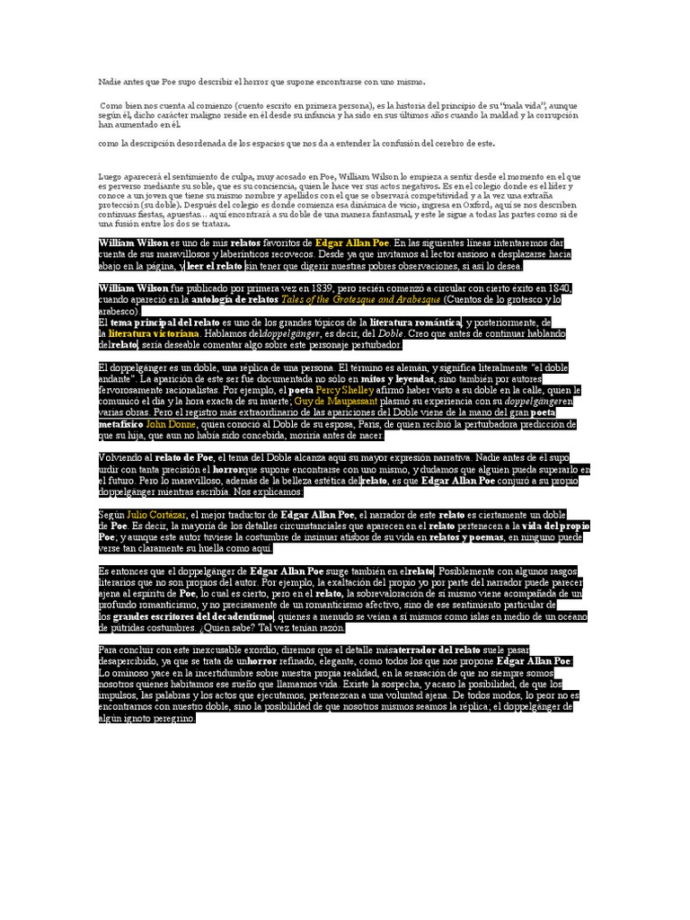 Williams Wilson | PDF | Edgar Allan Poe