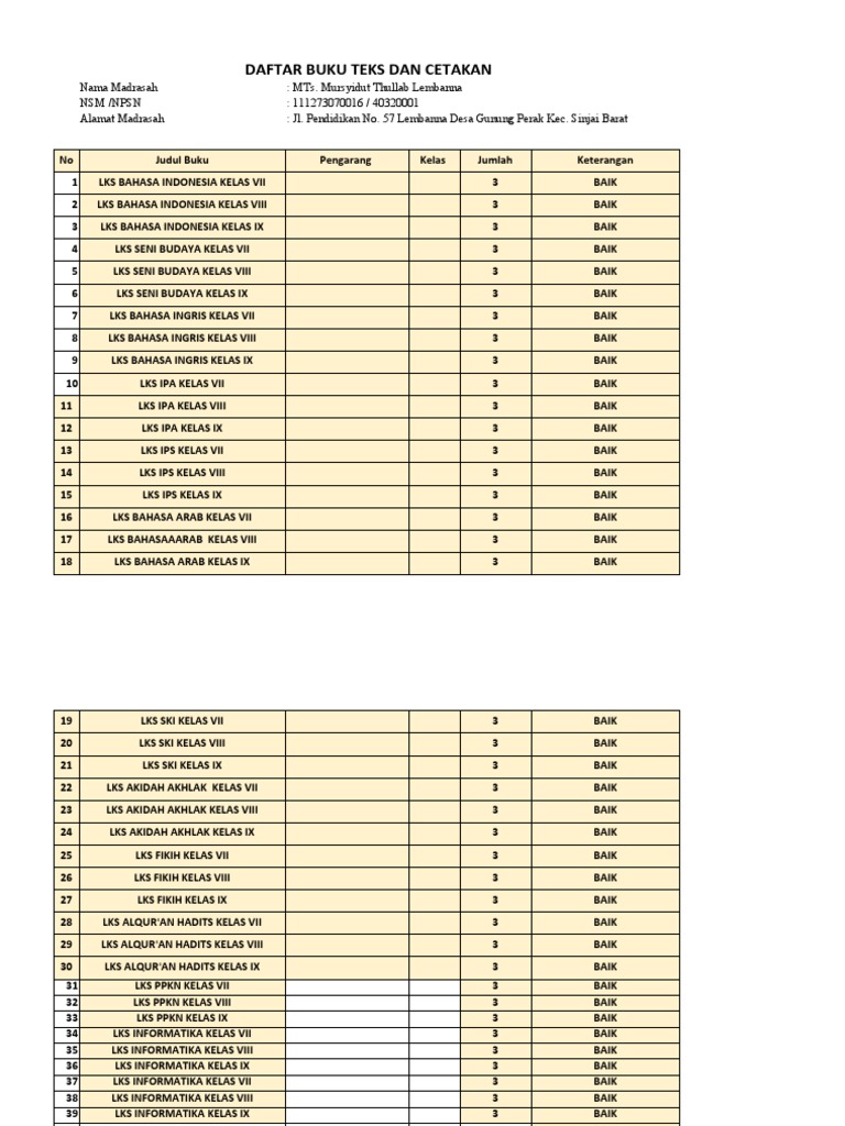D.1. Daftar Buku Teks Dan Cetakan | PDF