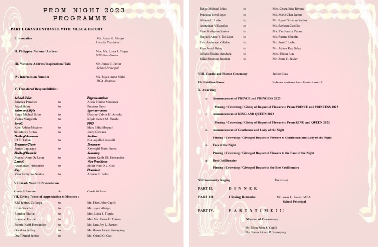 Js Prom Program Pdf Prom