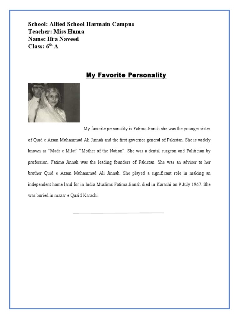 My Favorite Personality | PDF | Social Science