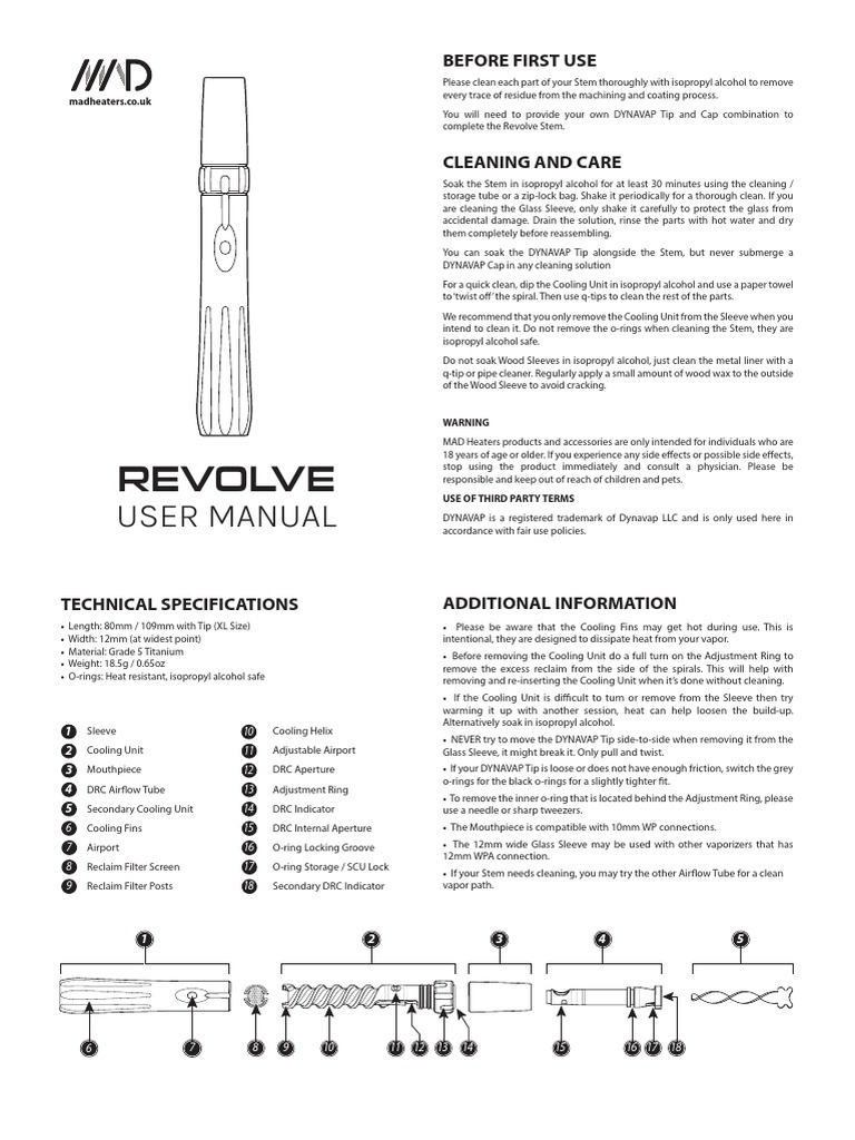 MAD Heaters Revolve Generation 2 Manual | PDF | Manufactured Goods | Equipment
