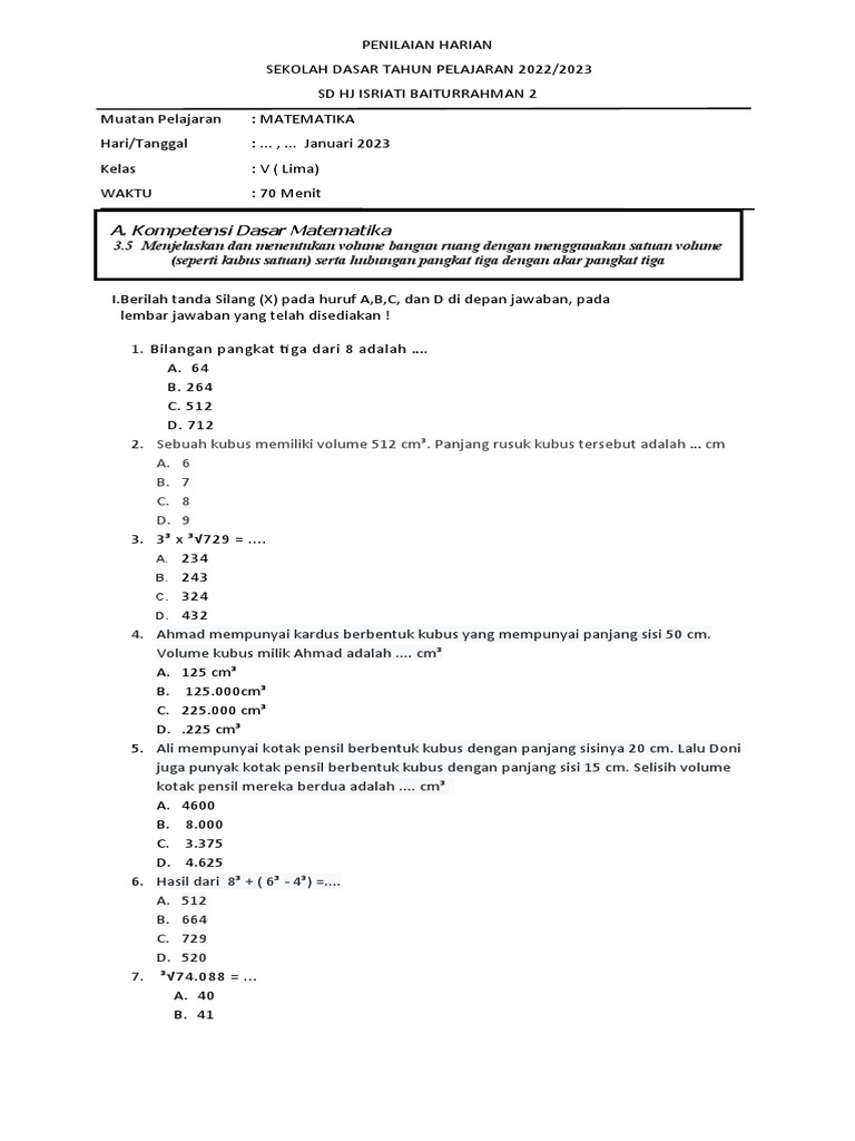 Ph 1 Matematika Pangkat Vol Kubus Pdf