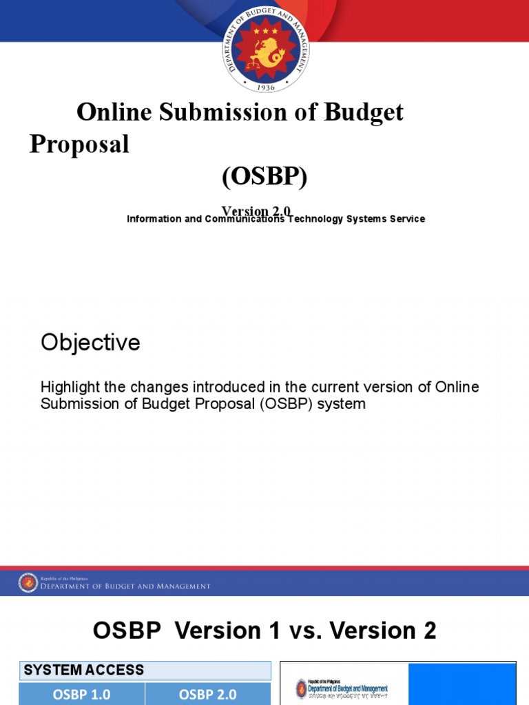 Online Submission of Budget Preparation OSBP Version 2 | PDF ...